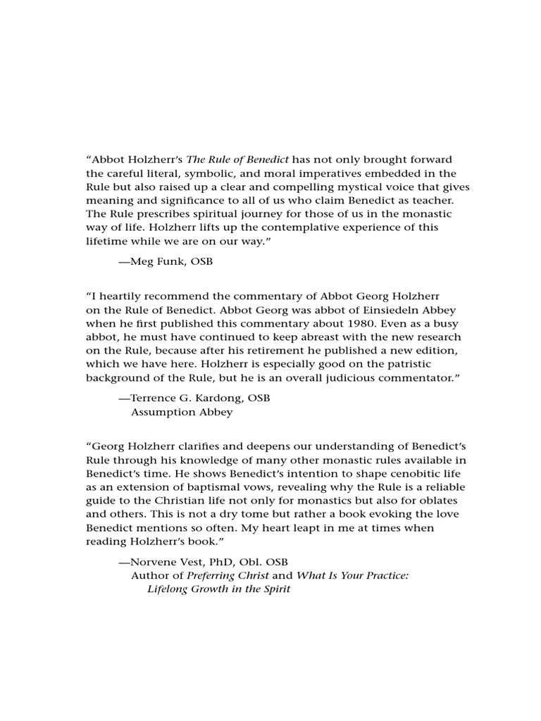 The Rule of Benedict An Invitation To The Christian Life | PDF | Order Of Saint Benedict | Monk