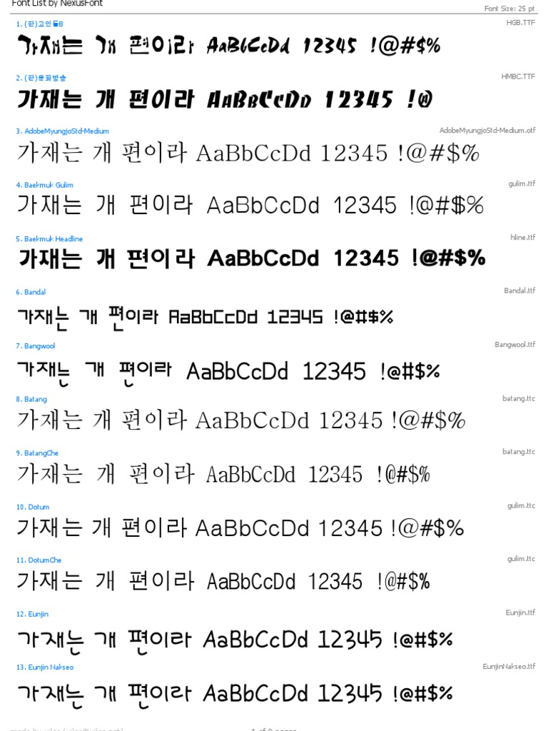 Korean Fonts