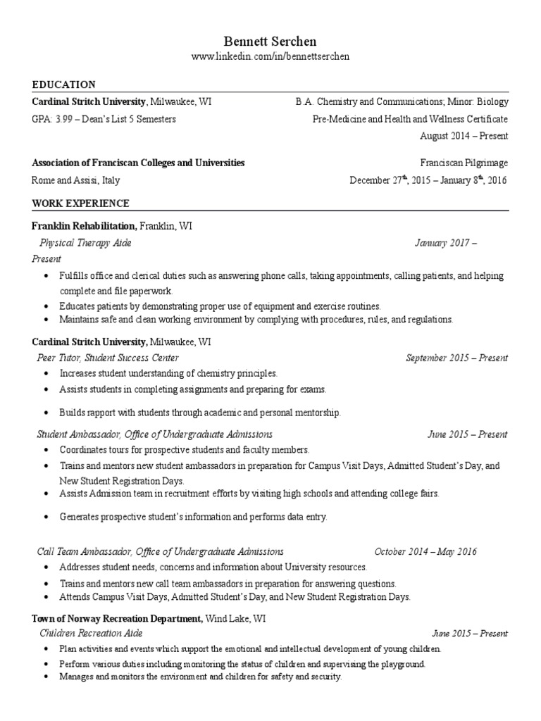 Bennett Serchen's Professional Profile | PDF | Self-Improvement