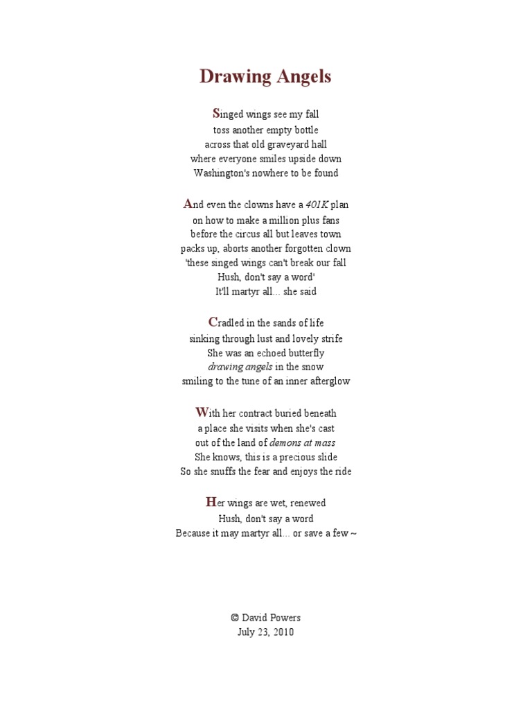 Drawing Angels (Poem) | PDF | Art | Poetry