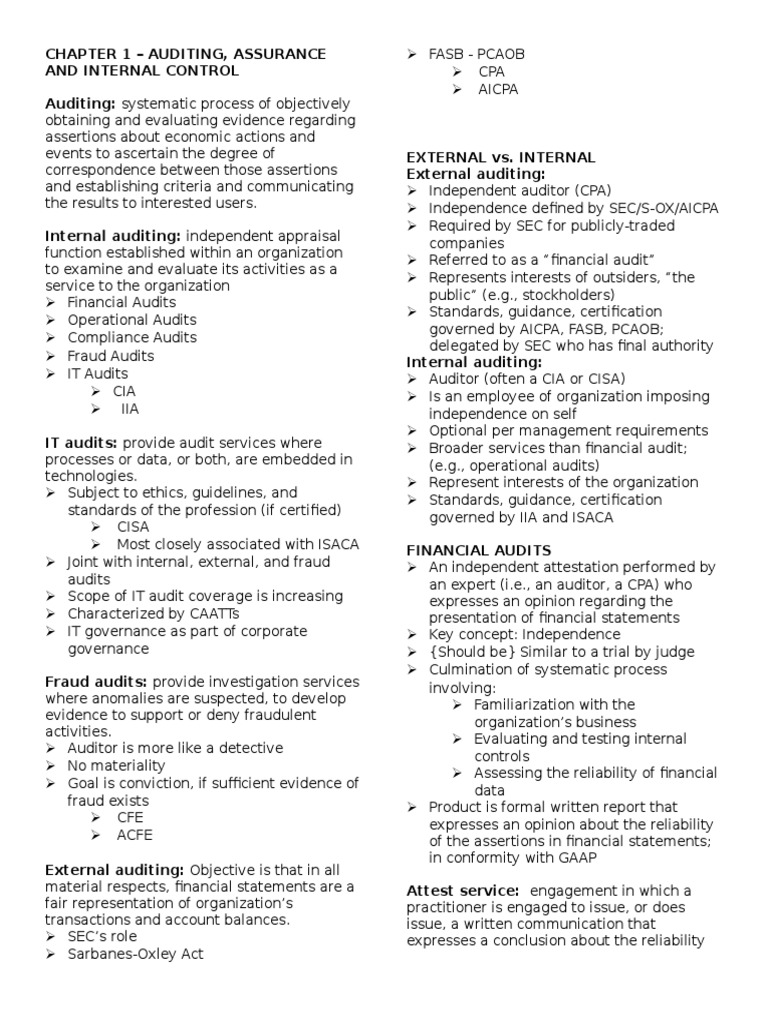 Chapter 1 Audcis | PDF | Financial Audit | Audit