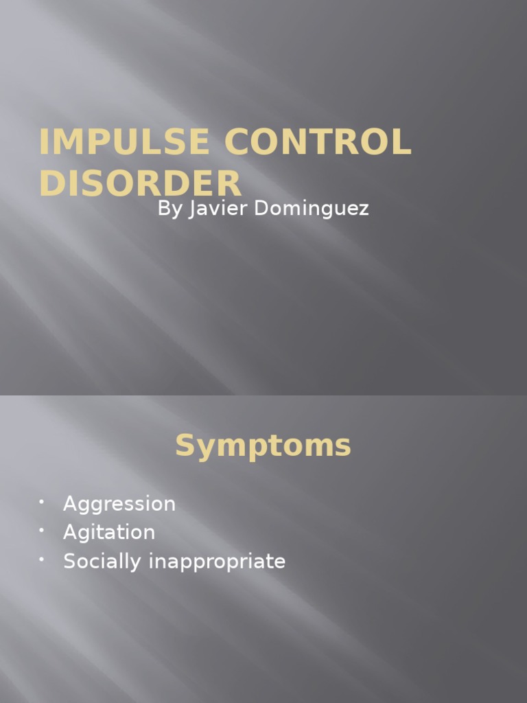 Impulse Control Disorder | PDF