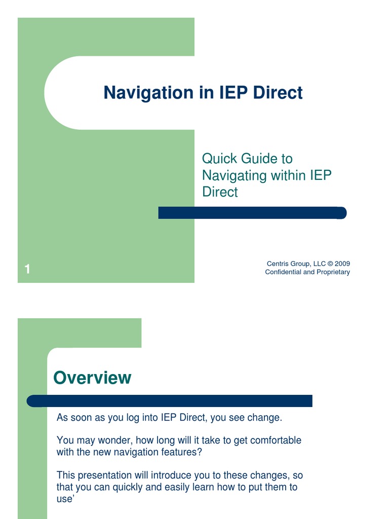 IEP Direct: New Navigation | PDF | Tab (Gui) | Menu (Computing)