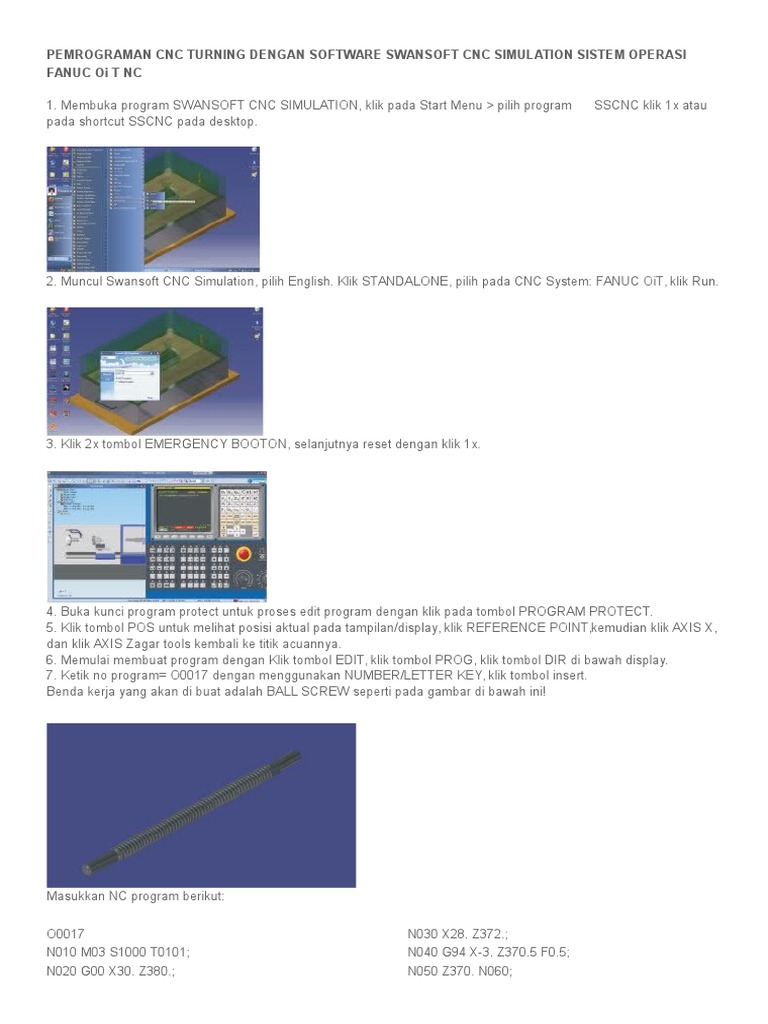 Pemrograman CNC Turning Dengan Software Swansoft CNC Simulation Sistem ...