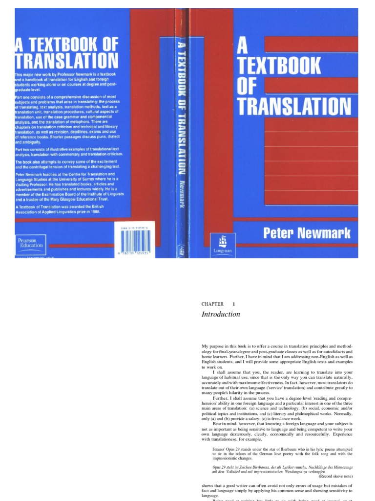 Peter Newmark Textbook of Translation PDF | PDF