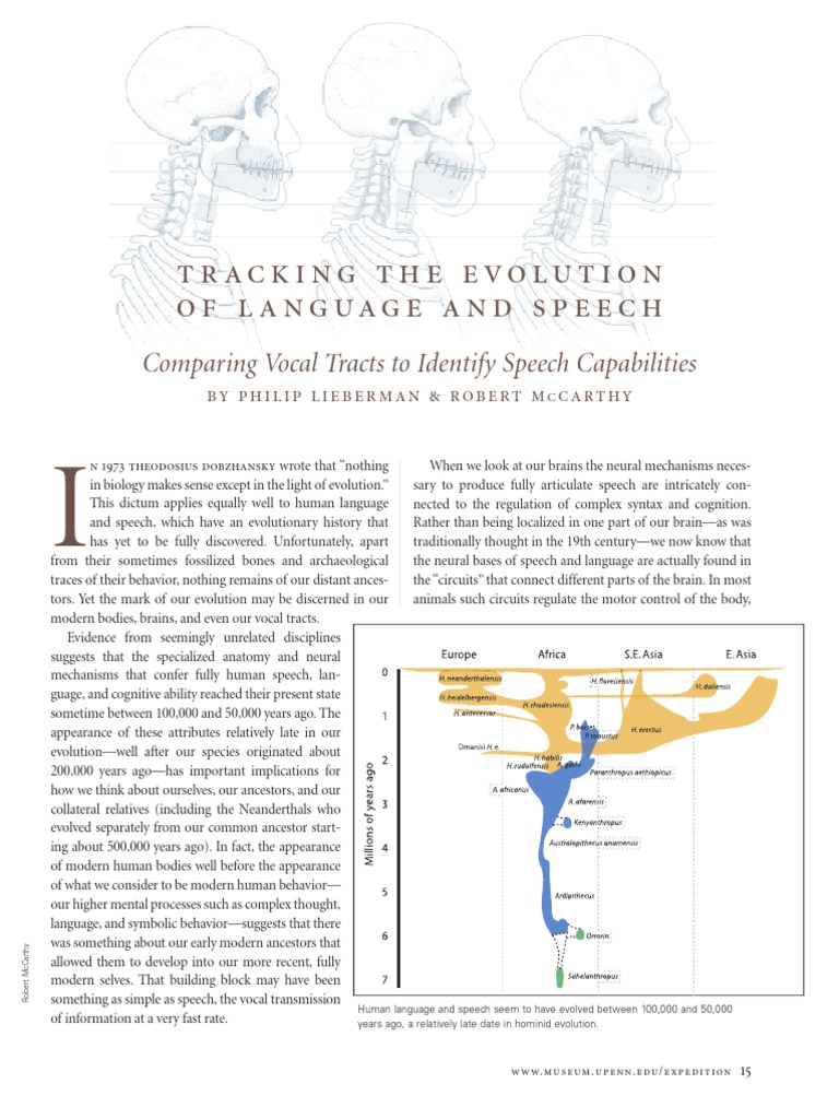 Tracking The Evolution of Language and Speech | PDF | Larynx | Neanderthal