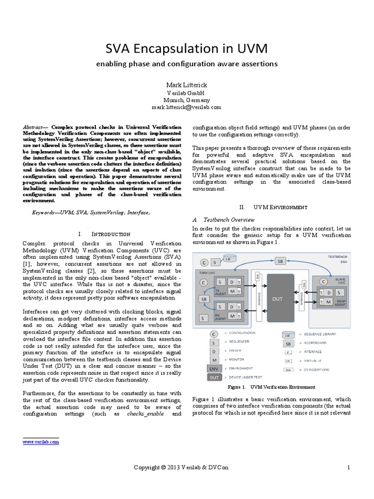 Sva Encapsulation In Uvm Enabling Phase And Configuration Aware Assertions Pdf Class 0226