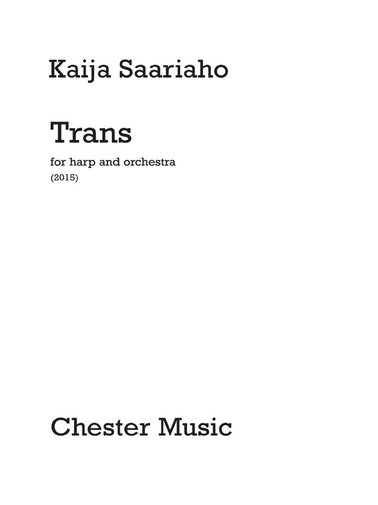 Kaija Saariaho Trans | PDF