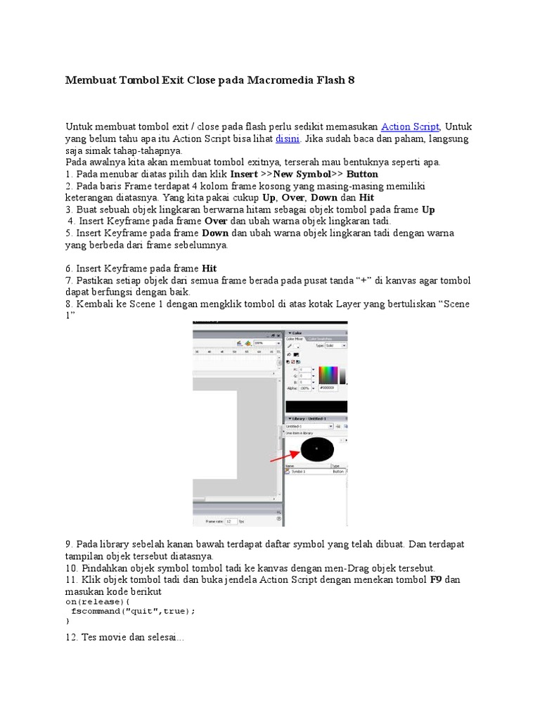 Tombol Exit Flash 8 dengan ActionScript | PDF | Karier & Perkembangan | Game & Aktivitas