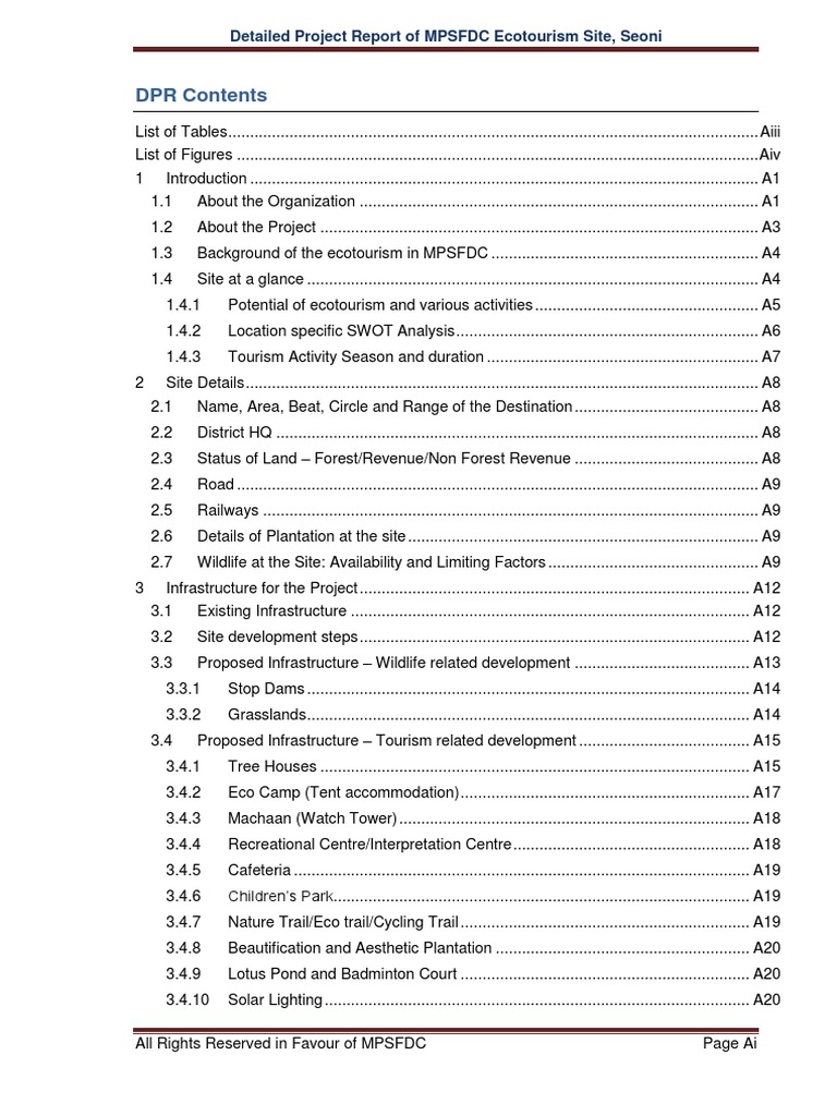 Sample Resort DPR Seoni | PDF | Agriculture | Nature