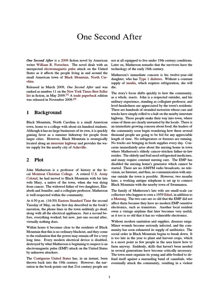 One Second After | PDF | Armed Conflict