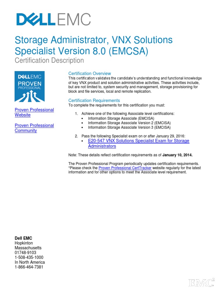 E20 547 SA VNX Solutions Specialist Exam PDF | PDF