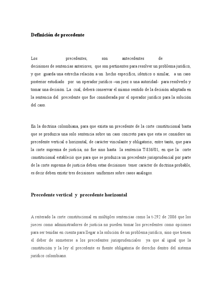 Definición de Precedente | PDF | Caso de ley | Juez