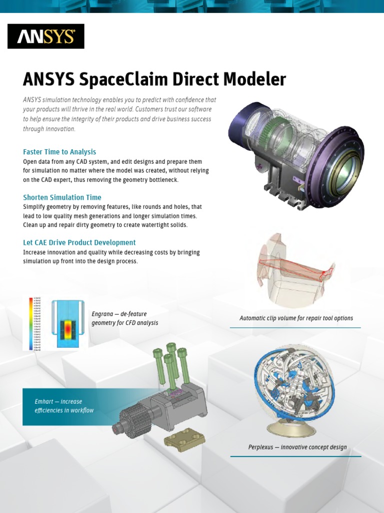 Ansys Spaceclaim Direct Modeler Brochure 16 | PDF | Simulation | Computer Aided Design