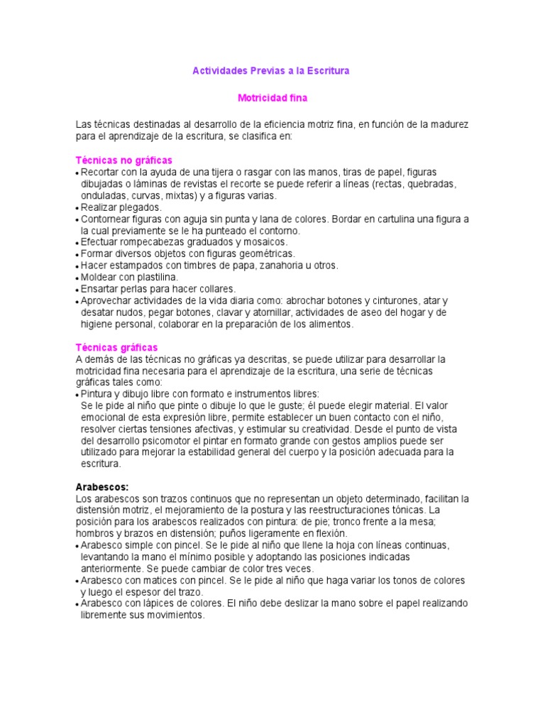 Actividades Preescolares para Escritura | PDF | Mano | Lápiz