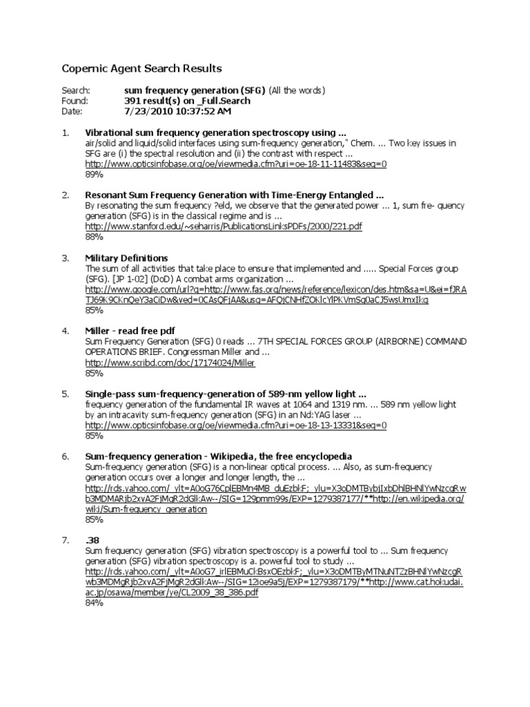 Sum Frequency Generation (SFG) | PDF | Spectroscopy | Infrared Spectroscopy