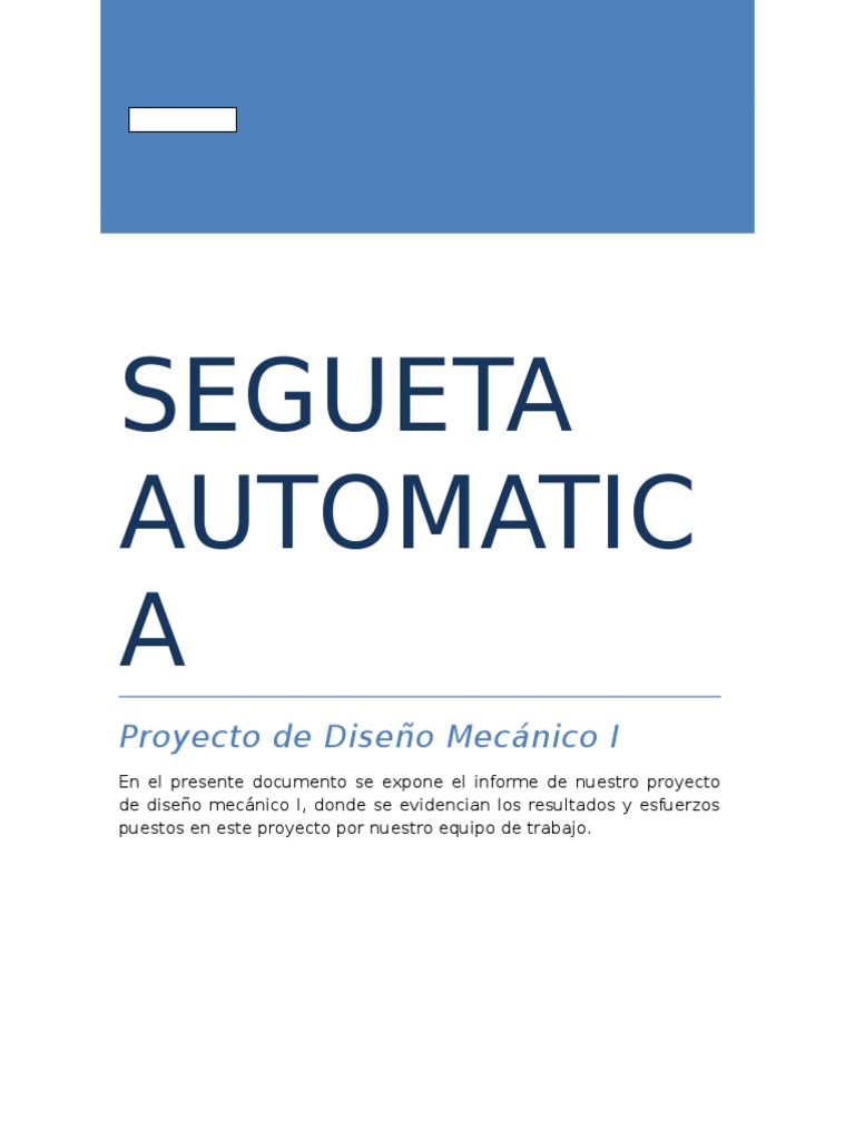 Segueta Automatica | PDF | Fatiga (material) | Herramientas