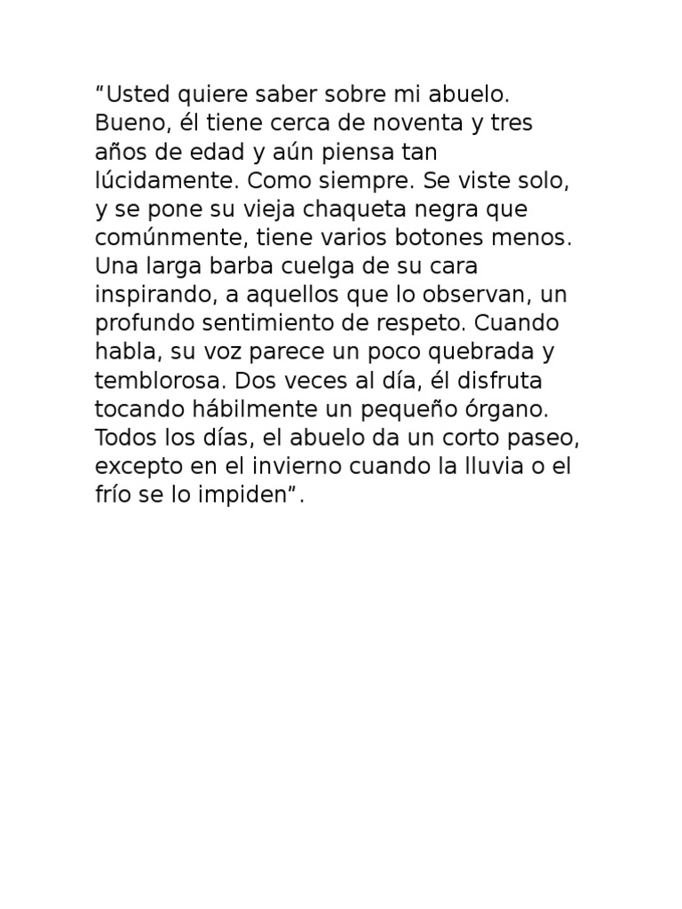 Usted Quiere Saber Sobre Mi Abuelo | PDF