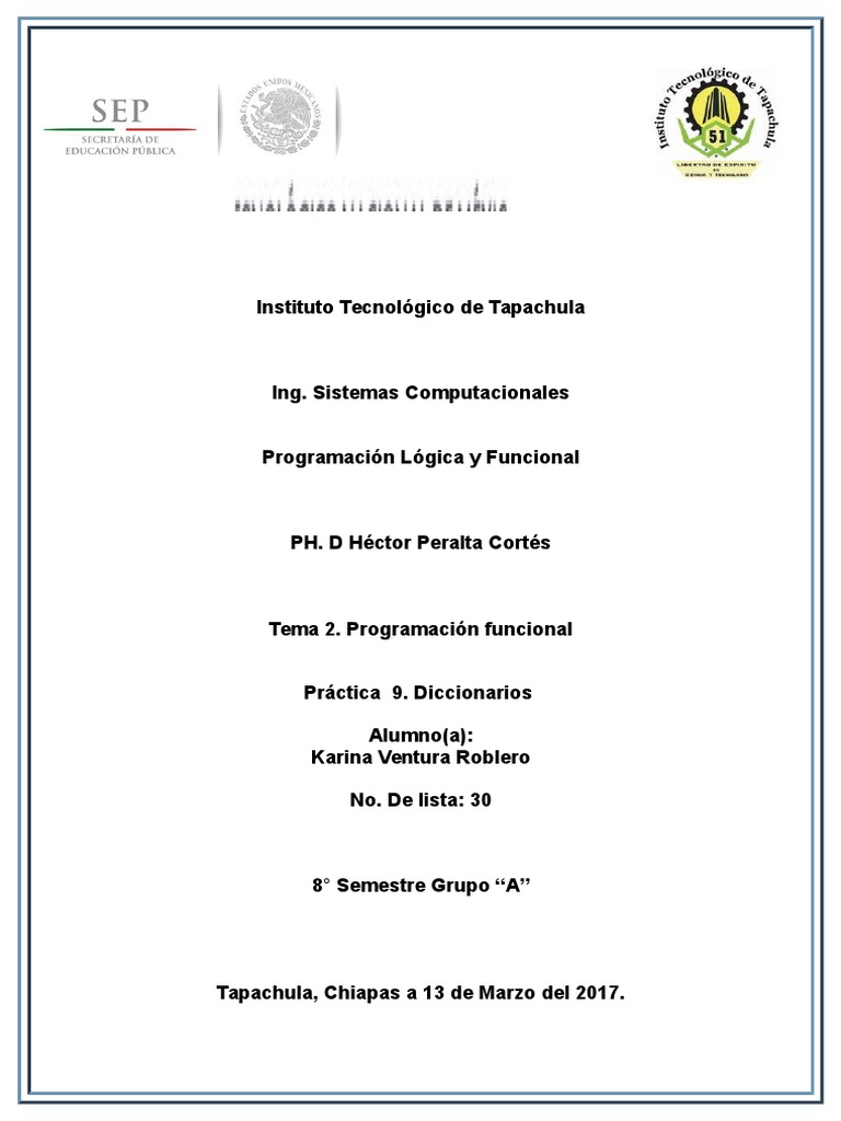 Programacion Logica y Funcional | PDF | Python (lenguaje de programación) | Diccionario