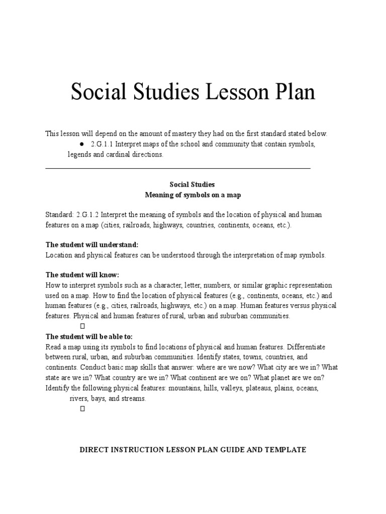 Understanding Map Symbols in Social Studies | PDF | Lesson Plan ...