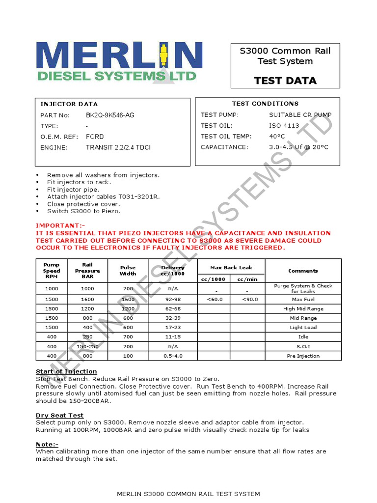 Common Rail Injector Testing Guide | PDF | Fuel Injection | Diesel Engine