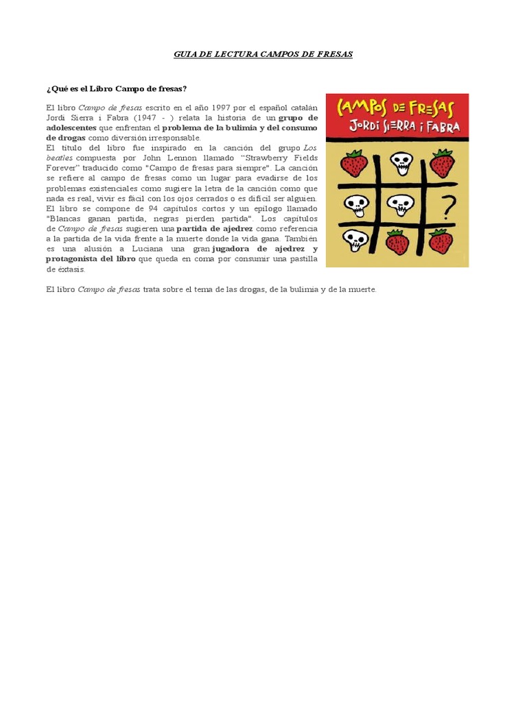 Guia de Lectura Campos de Fresas | PDF