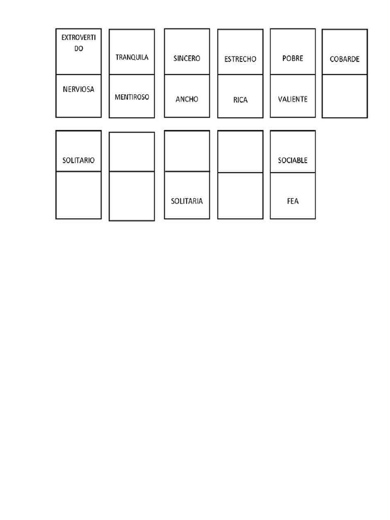 Domino de Sinonimos y Antonimo | PDF