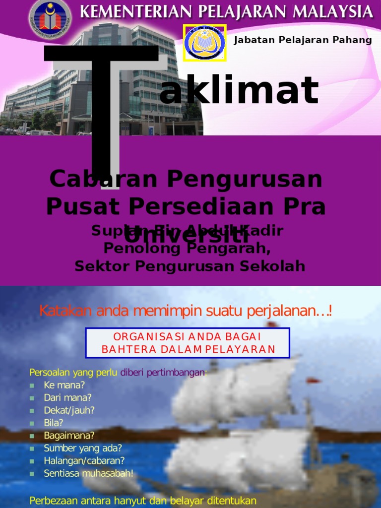 Taklimat Pengurusan Tingkatan 6 | PDF