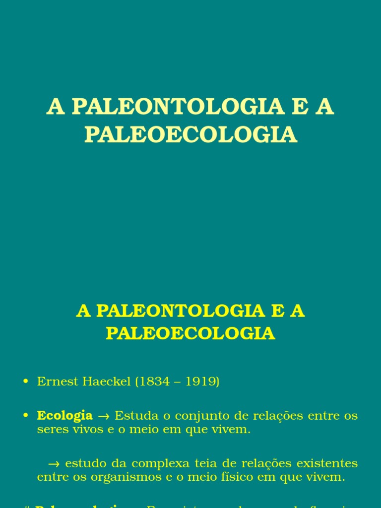 Paleontologia e Paleoecologia: Conceitos e Ambientes | PDF | Ambiente ...