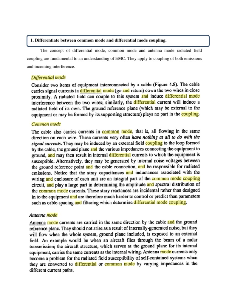 Understanding Electromagnetic Compatibility Through Different Modes of Coupling | PDF ...