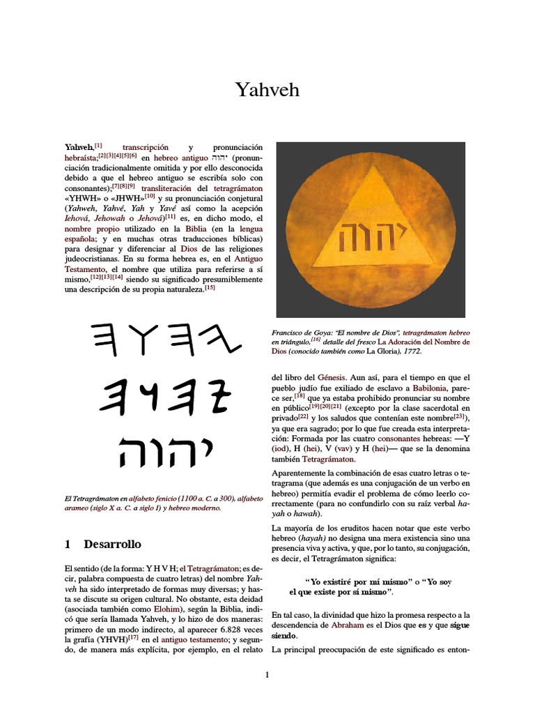Nombre Yahve | PDF | Tetragrammaton | Jehová