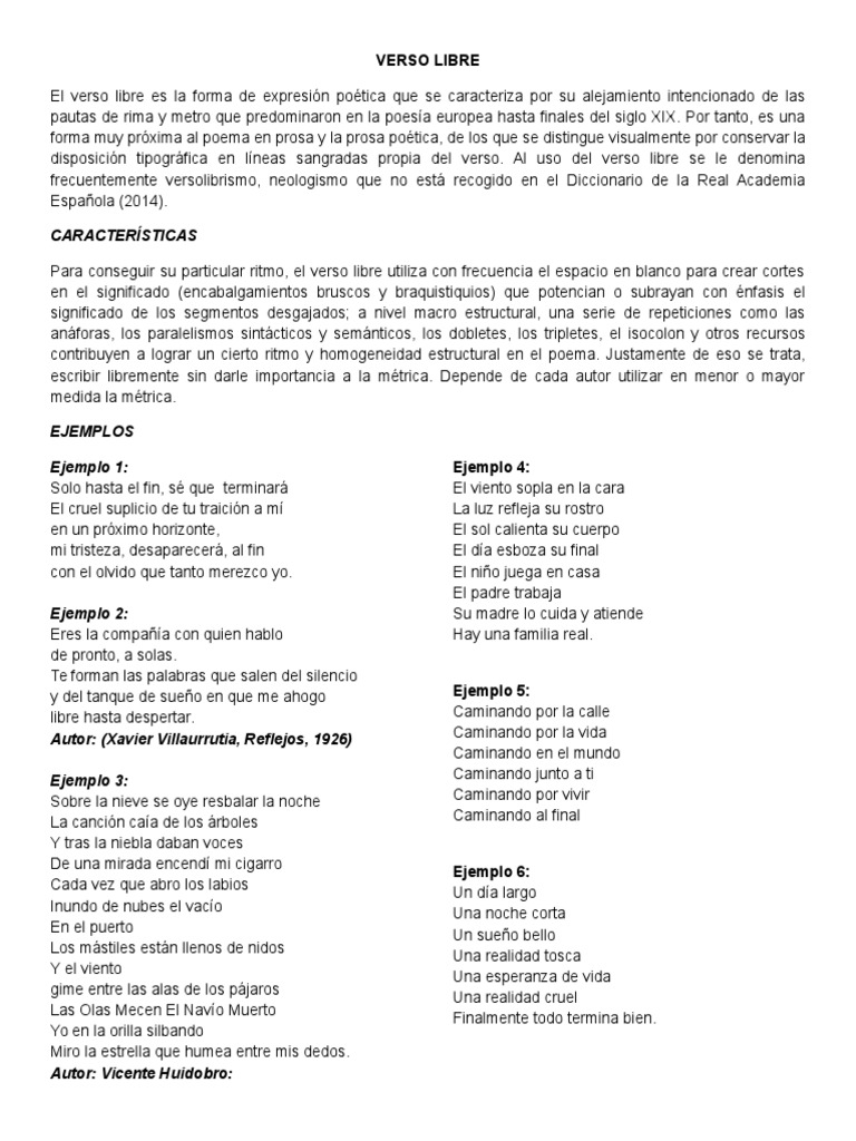 Verso Libre | PDF | Metro (poesía) | Formas narrativas