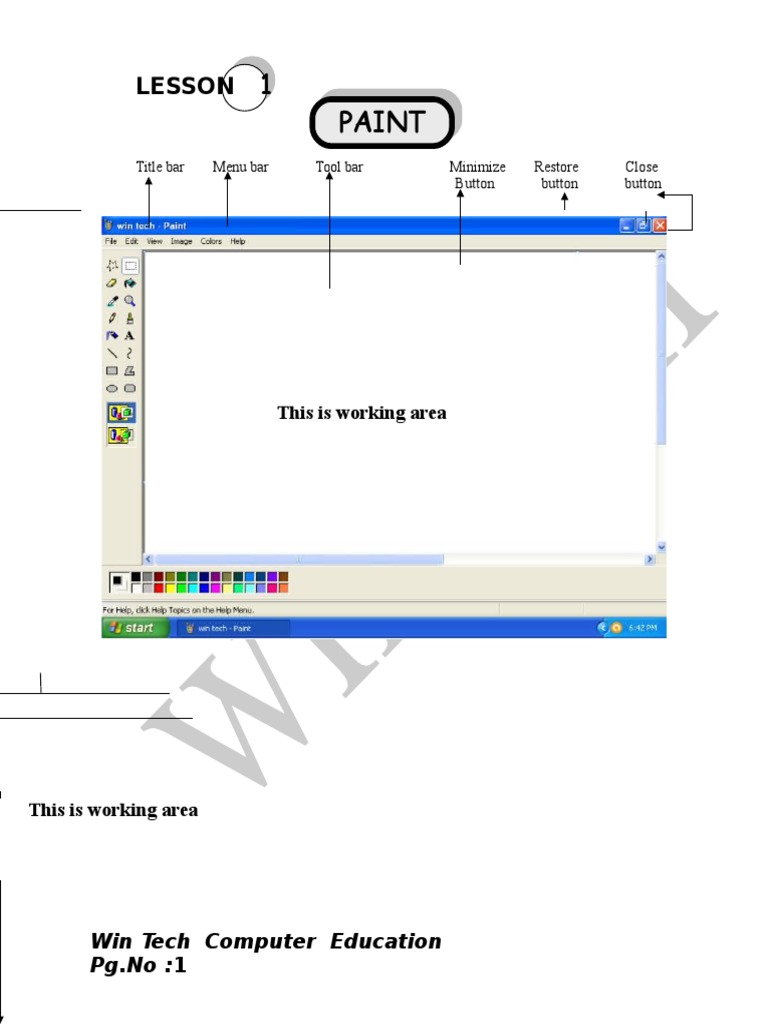 1 Paint: Lesson | PDF | Computer Keyboard | Microsoft Power Point