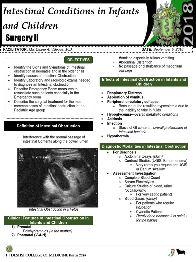 2018.surgery Intestinal Obstruction in Infants and Children | PDF ...