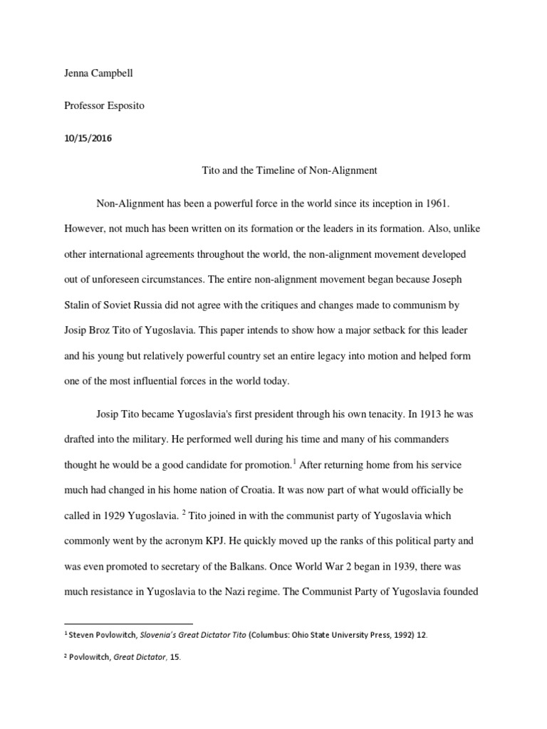Tito and The Road To Non Alignment Edited 1 | PDF | Josip Broz Tito ...