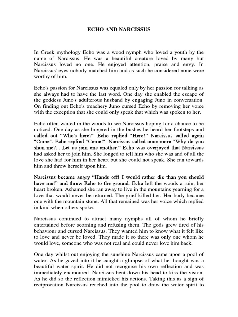 Echo and Narcissus | PDF