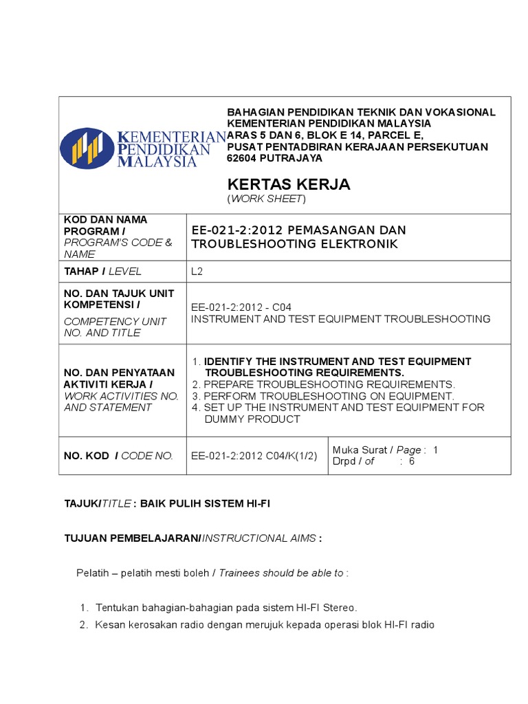 Kertas Kerja Hi Fi | PDF