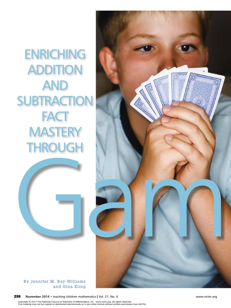 Bay-Williams Kling - Enriching Addition Subtraction Fact Mastery - 1-3 ...