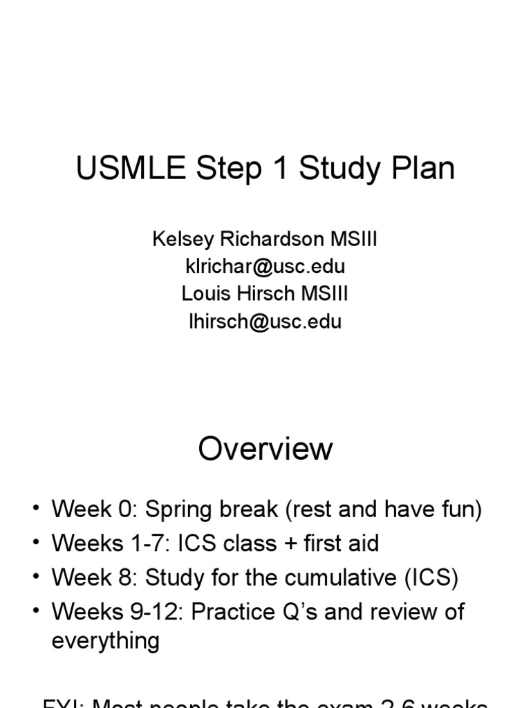Tips 2 Success Usmle Study Plan | PDF | United States Medical Licensing ...