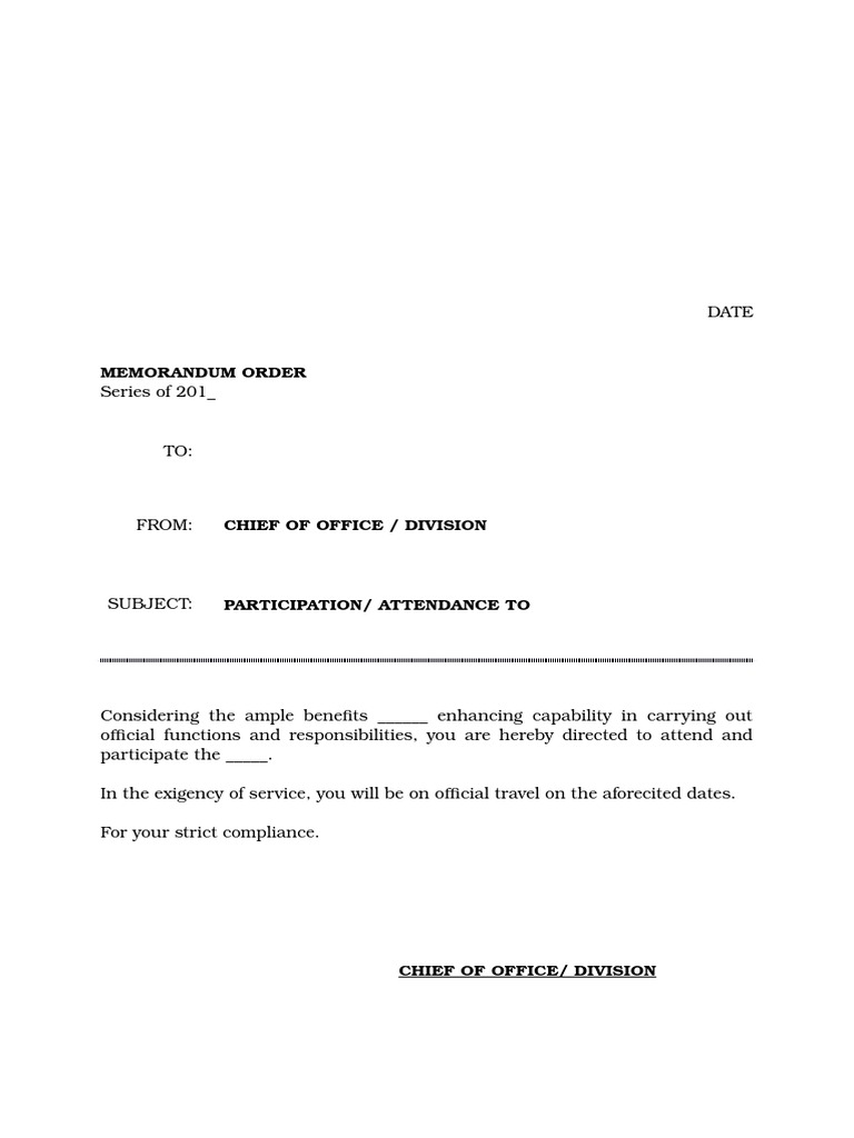 Official Travel Participation Memo | PDF | Business