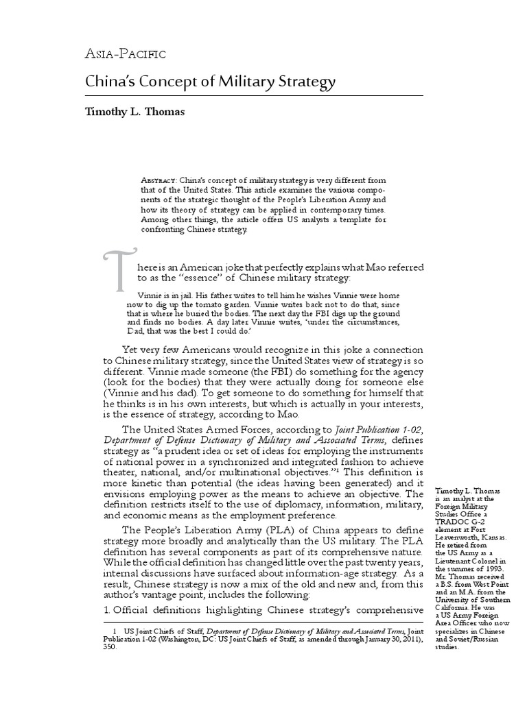 China Concept of Military Strategy.pdf | People's Liberation Army ...