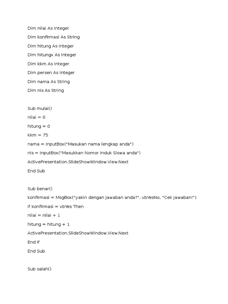 Dim Nilai As Integer Pdf 