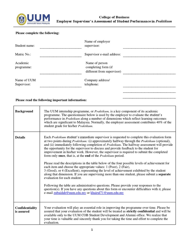 Practicum Employers Assessment Rubric PDF | PDF | Educational Assessment | Competence (Human ...
