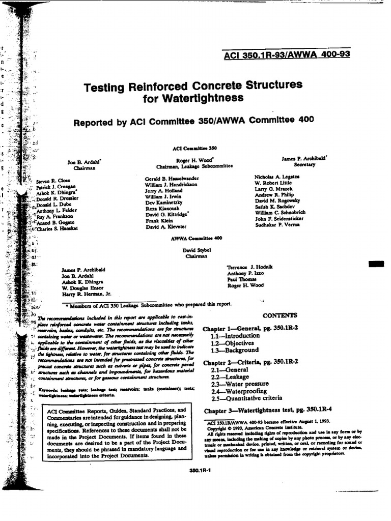 Aci 350.1R-93 | PDF