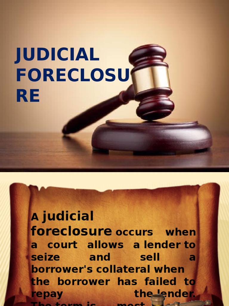 Judicial Foreclosure | PDF | Mortgage Law | Foreclosure