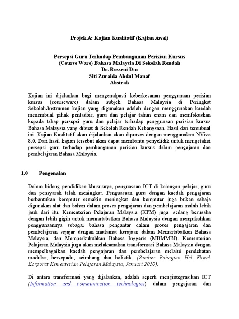 Contoh Tesis Proposal | PDF