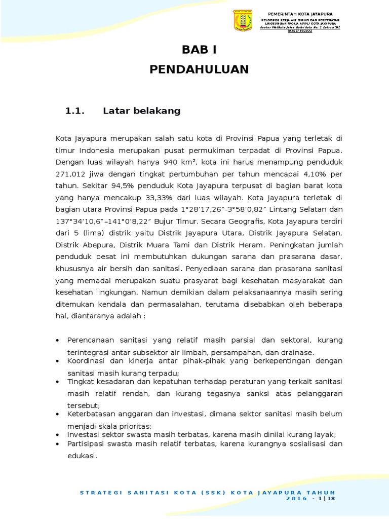 Bab 1 SSK Kota Jayapura (1 05 16) | PDF