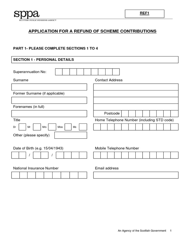 Refund Application for Superannuation Contributions | PDF