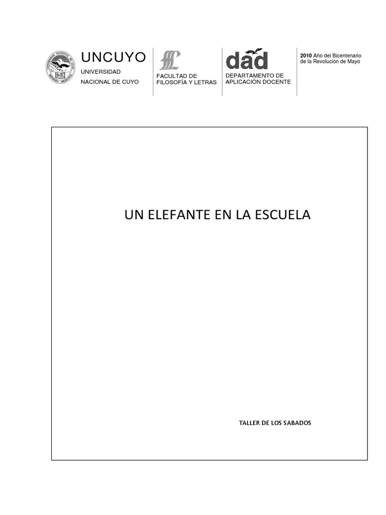 09 Un Elefante en La Escuela | PDF | Adultos | Adolescencia