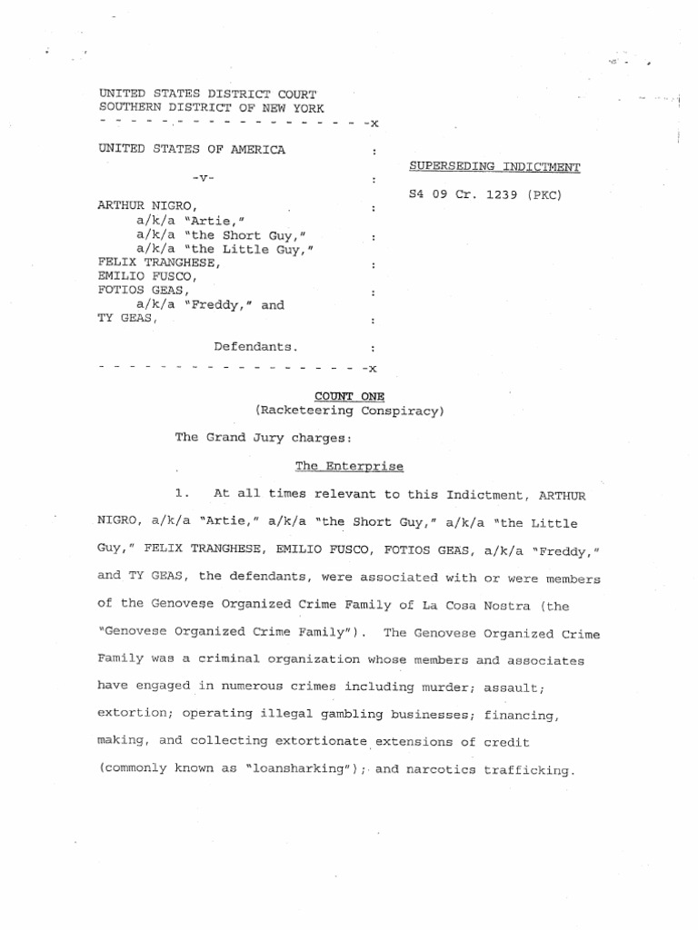 United States of America - V - Arthur Nigro, Felix Tranghese Emilio ...